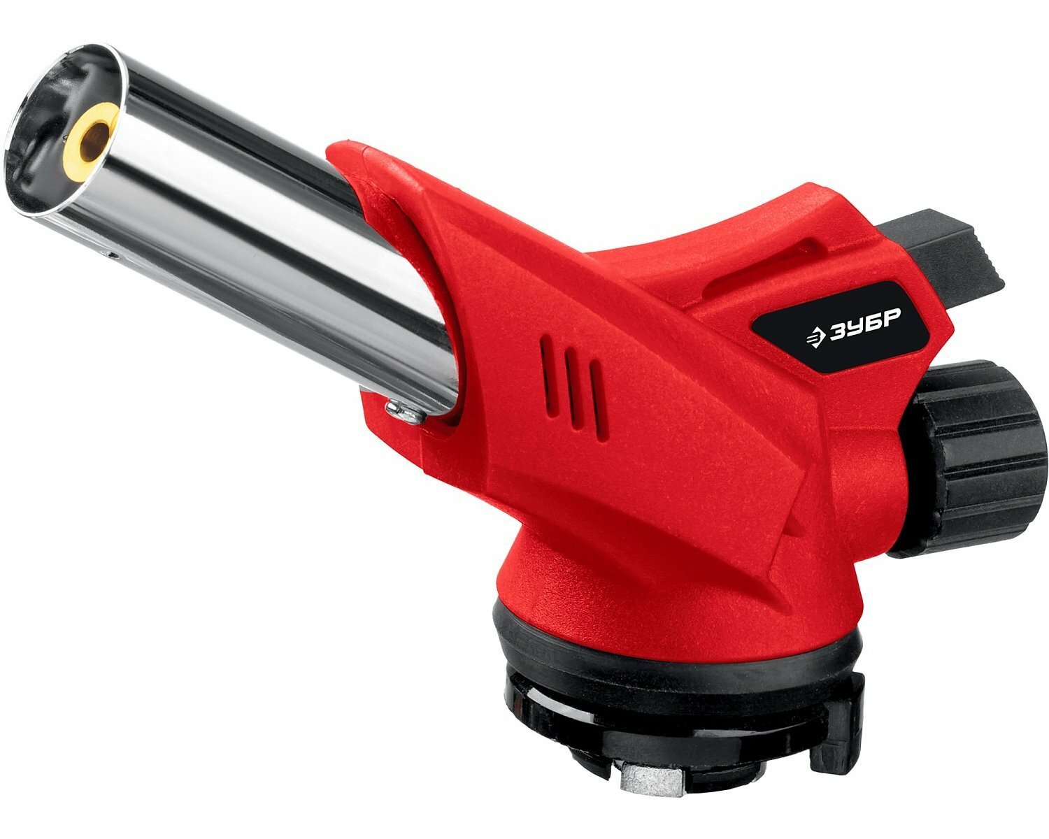 Газовая горелка ЗУБР ГМ-350 с пьезоподжигом на баллон цанговое соединение гашение вспышек температура 1300°C мощность 1.4 кВт