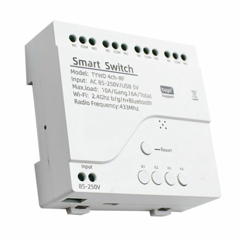 Модуль переключателя двигателя MyPads Ваш Смарт Wifi RF 433, 4-канальное реле, AC85-250V