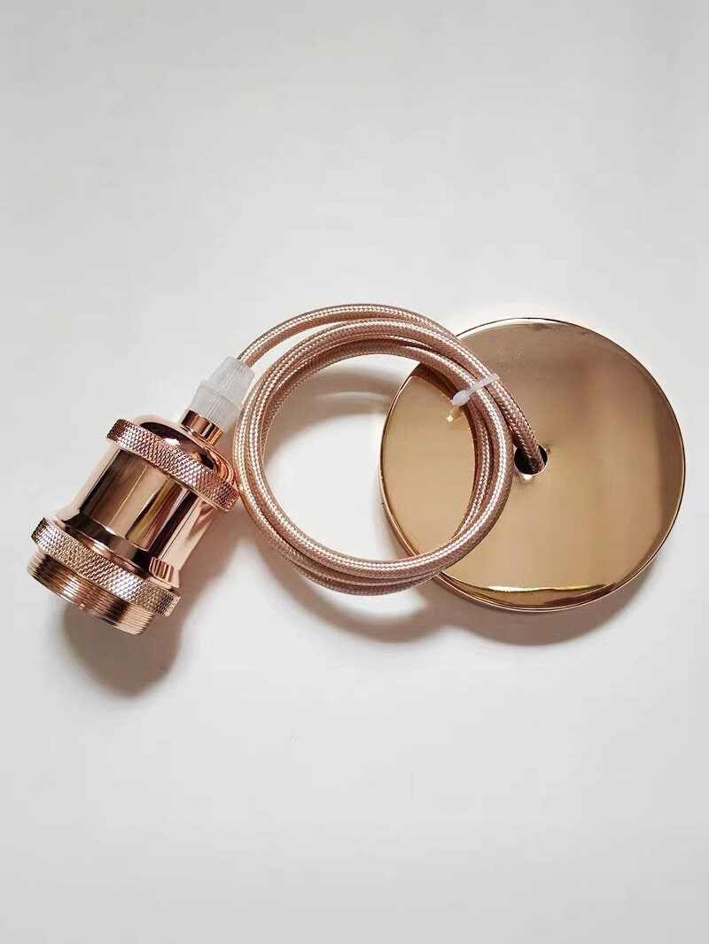 Патрон LJHI E27, керамический, для ламп, с кронштейном, длина кабеля 1 м