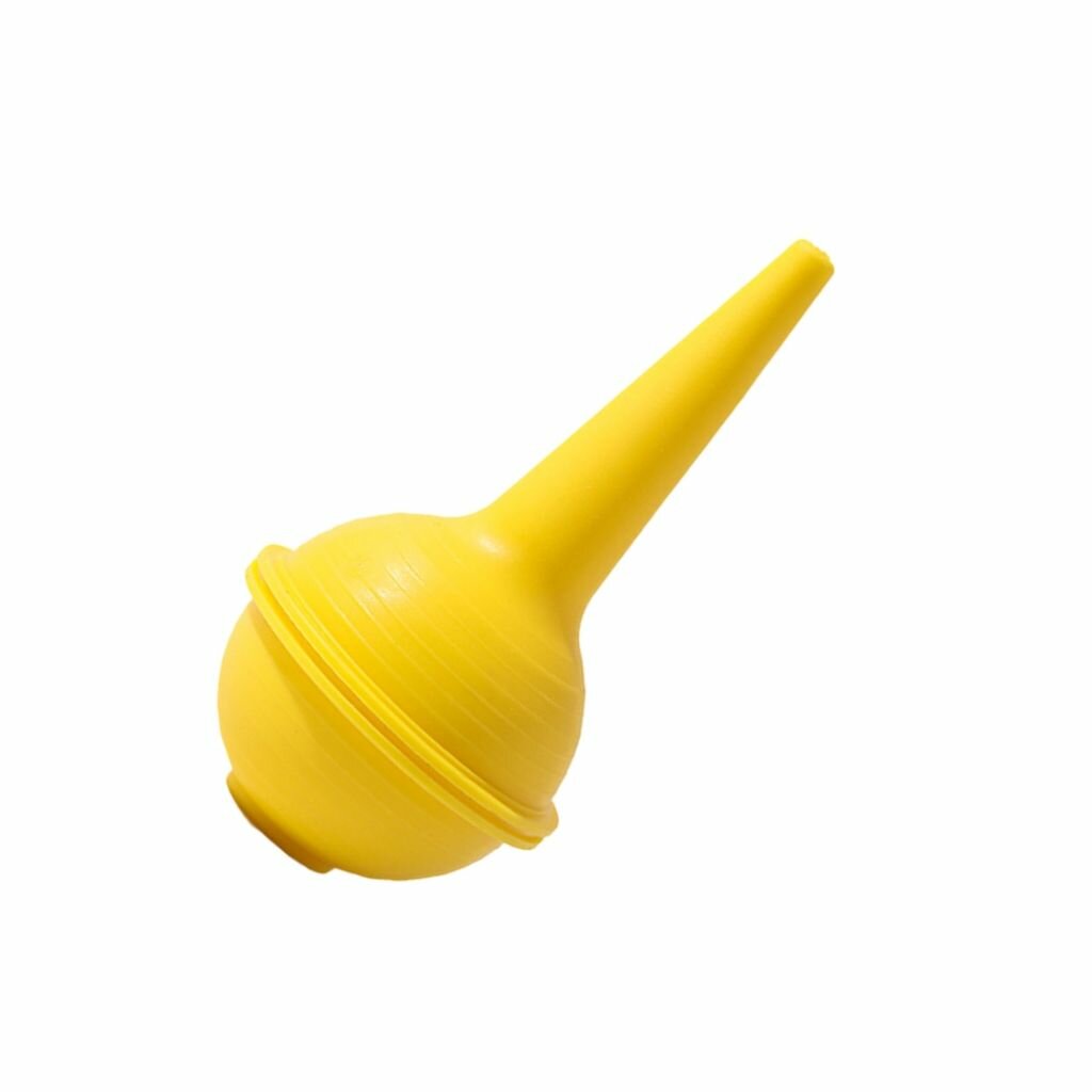 Детский назальный аспиратор TPE с шариком для промывания ушей желтого цвета