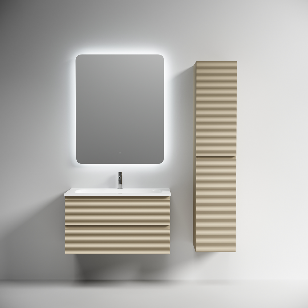 Мебель для ванной комнаты Sancos Folk 90 см подвесная, капучино