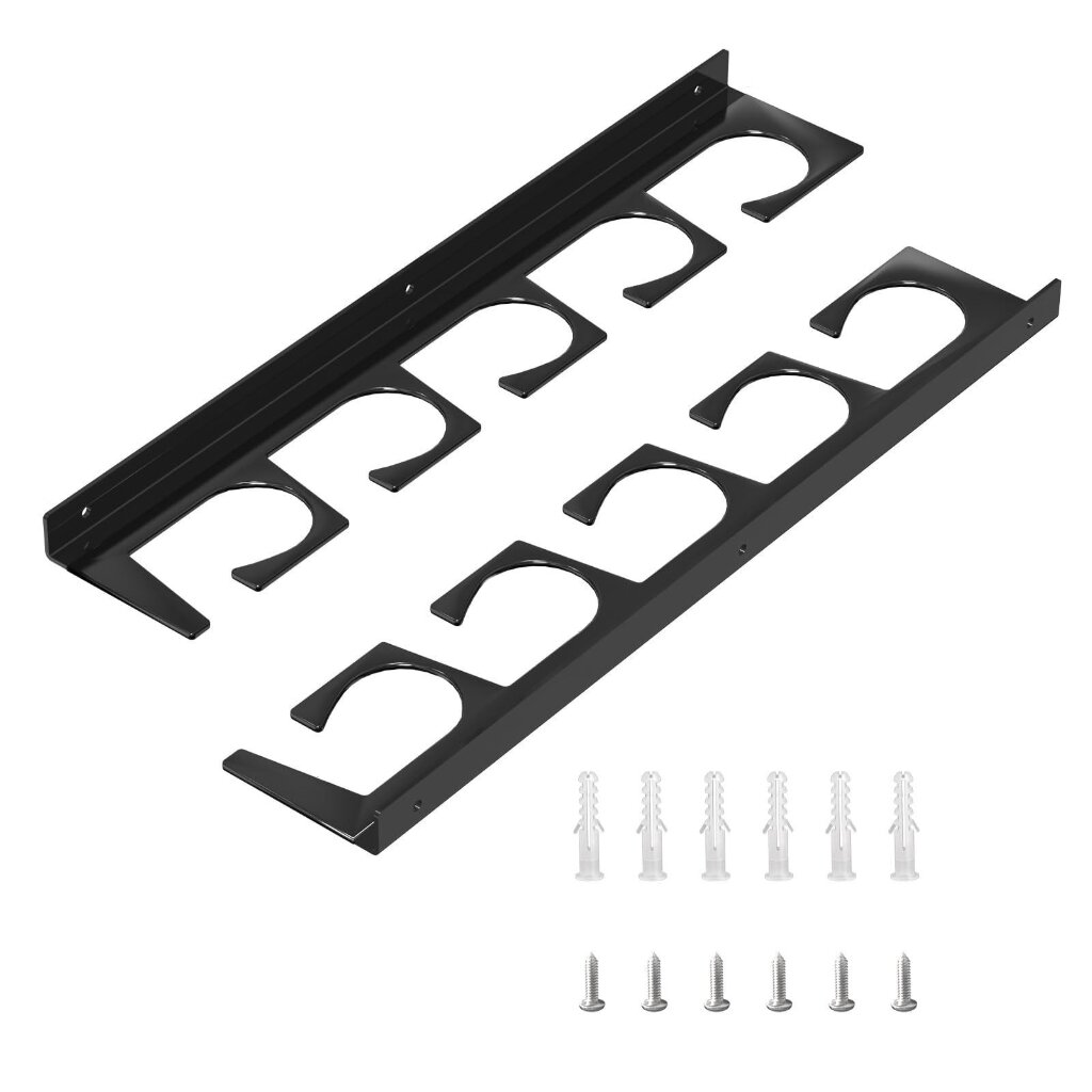Настенный Потолочный Стеллаж Для Хранения Удочек Железный Держатель Удочки Горизонтальная Опора 5-Стержневой Стеллаж для Гаражного Хранения