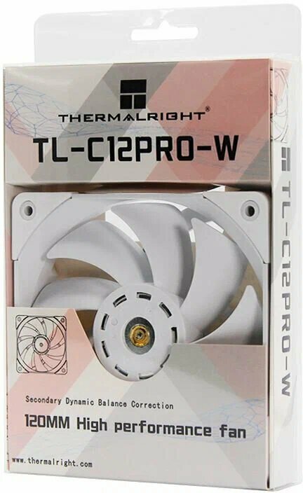 Вентилятор для корпуса Thermalright TL-C12-PRO-W 120х120x белый 4-pin 29.6дБ Ret