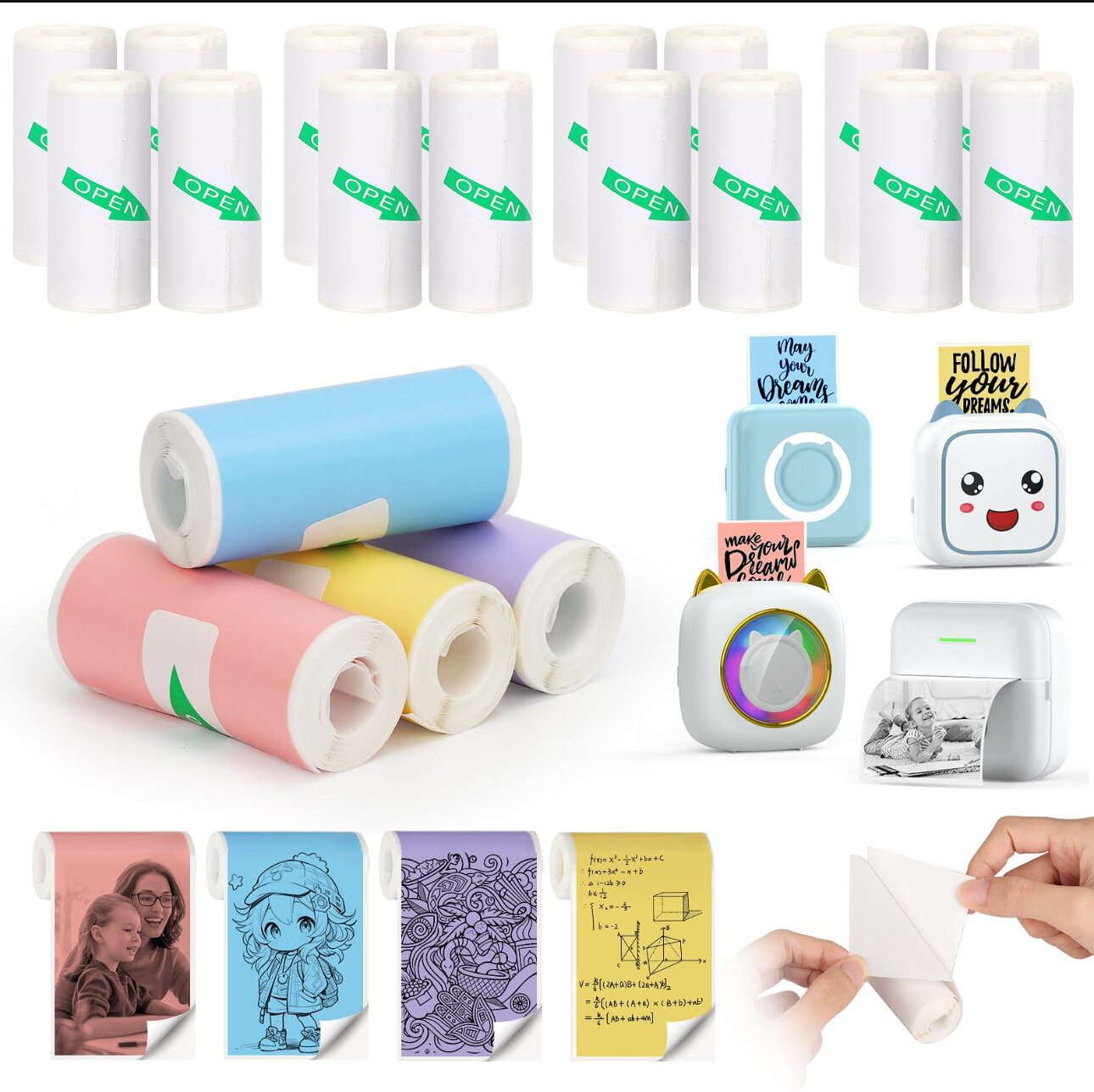 Бумага для термопечати Polaroid Camera Paper, 57x25 мм, 5 рулонов