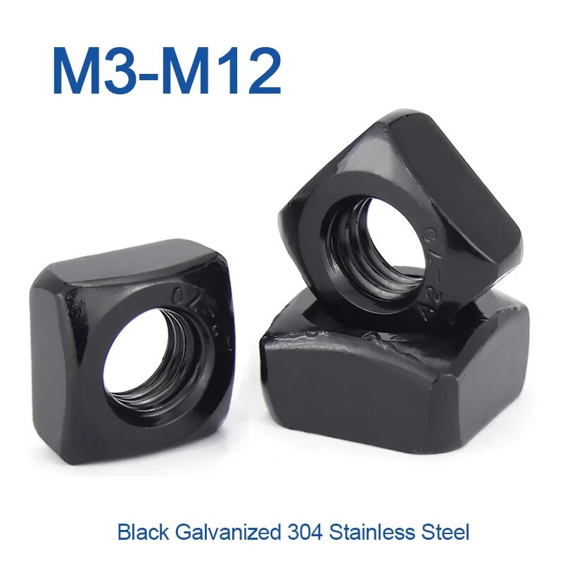 Гайка квадратная M12 из нержавеющей стали A2-70 (5шт)