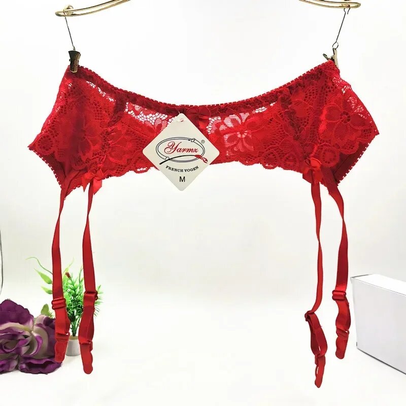 Кружевные подвязки для чулок Красный, S, Red Garter