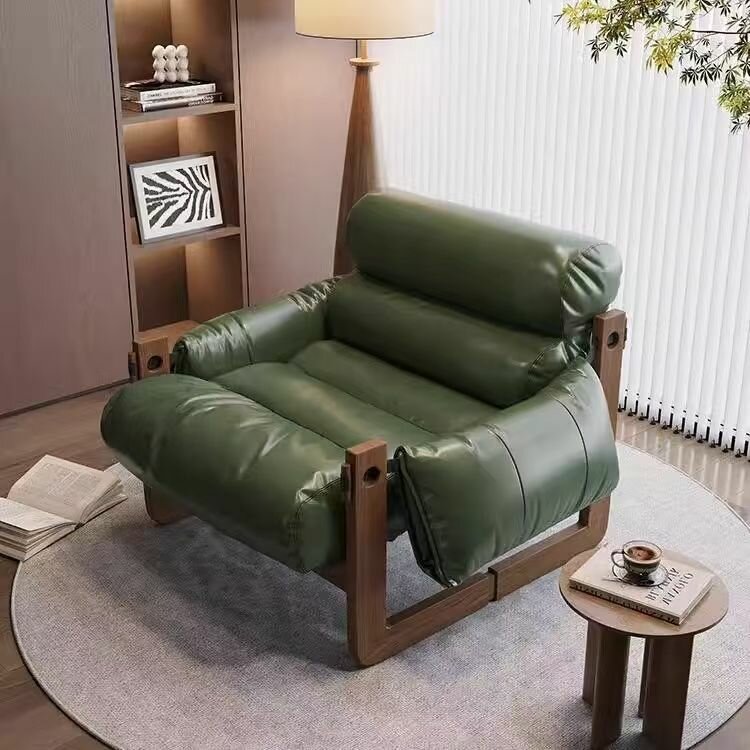 Кресло для отдыха из масляно-восковой кожи, односпальный диван-реклайнер