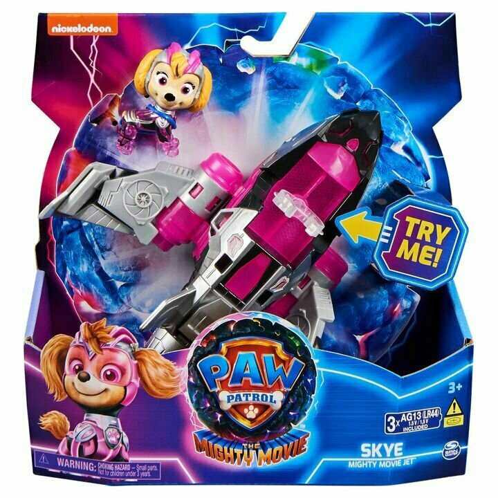Spin Master Paw Patrol The Mighty Movie Игрушечный автомобиль-база супергероя с фигуркой щенка, различными вариациями, световыми и звуковыми эффектами, Игрушка подходит для детей от 3 лет**