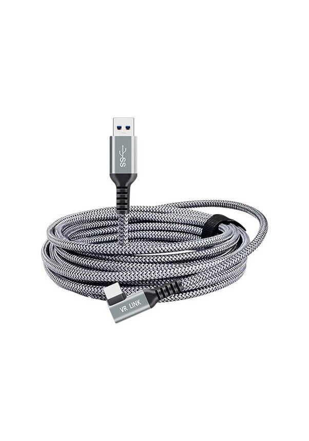 Крепление USB 3.2 Gen1 VR для Oculus Quest 2, модель: AC, алюминиевый корпус, 7 м, плетеный провод