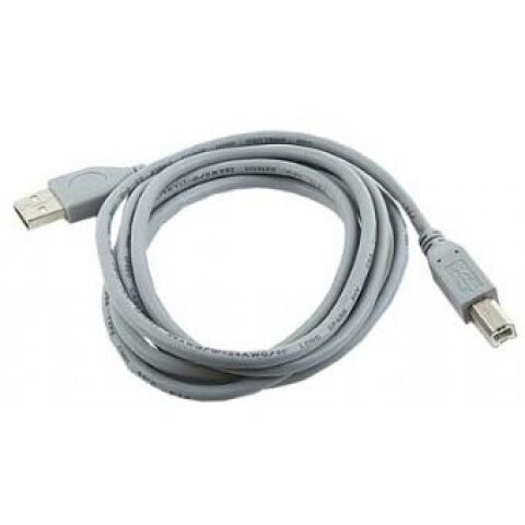 Кабель USB 2.0 AM/BM, экран, 1.8м, Gembird/Cablexpert, серый, CCP-USB2-AMBM-6G