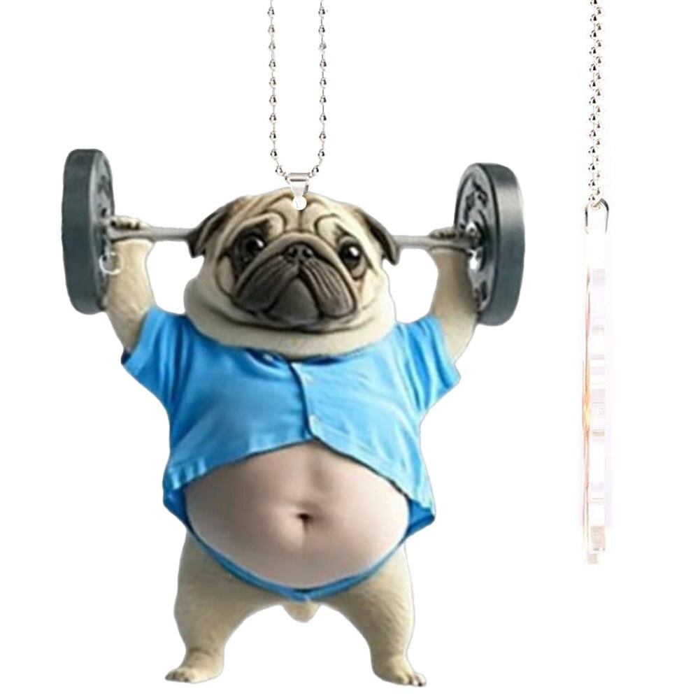 Мопс Автомобильные аксессуары,2D брелок-подвеска Можно использовать в качестве подарка на день рождения.