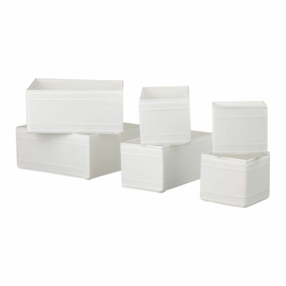 Контейнер для хранения вещей "Набор коробок для хранения", 6 шт, белый
