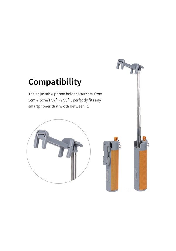 Аккумуляторная палка для селфи с Bluetooth-динамиком — аккумулятор 5200 мА·ч, фонарик и держатель для телефона, синяя