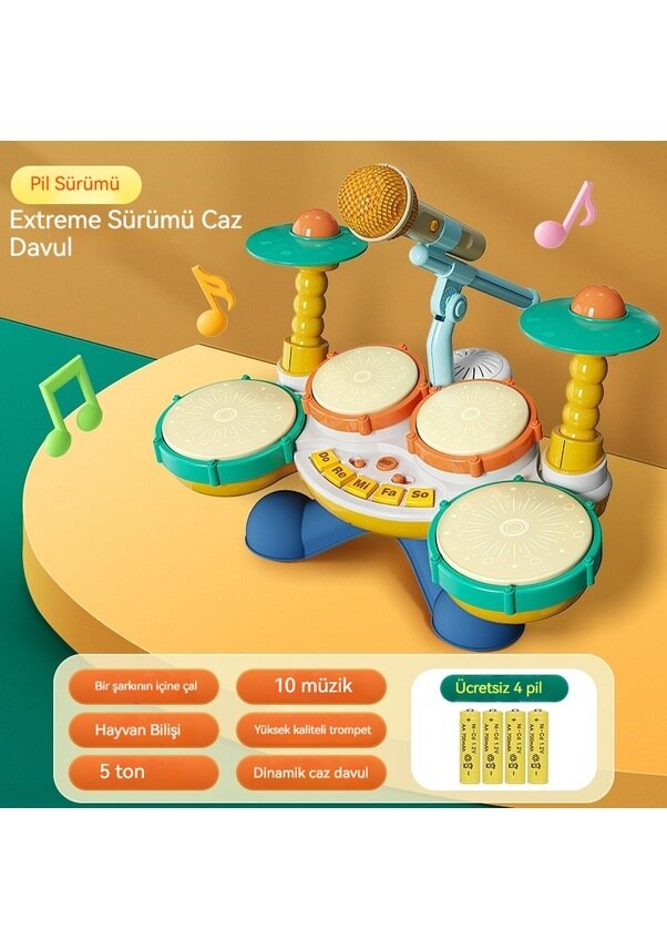 Барабанные музыкальные инструменты Детская барабанная установка Детские барабаны Игра на барабанах Маленький барабан Детский ручной барабан