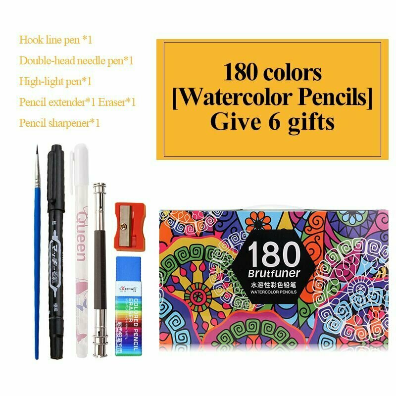 Карандаши цветные brutfuner 180colors oil & акварельный цве