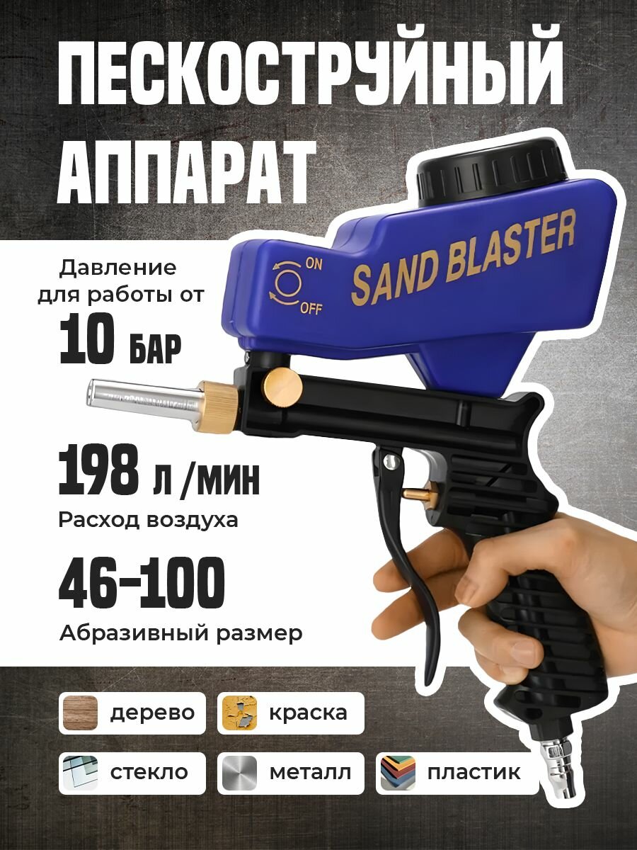 Портативный пневматический пескоструйный аппарат SandBlaster