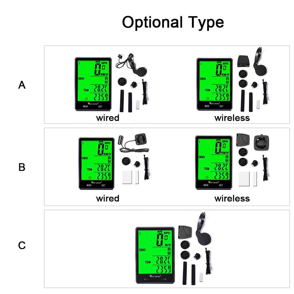 Велокомпьютер WEST BIKING 2.8 дюйма