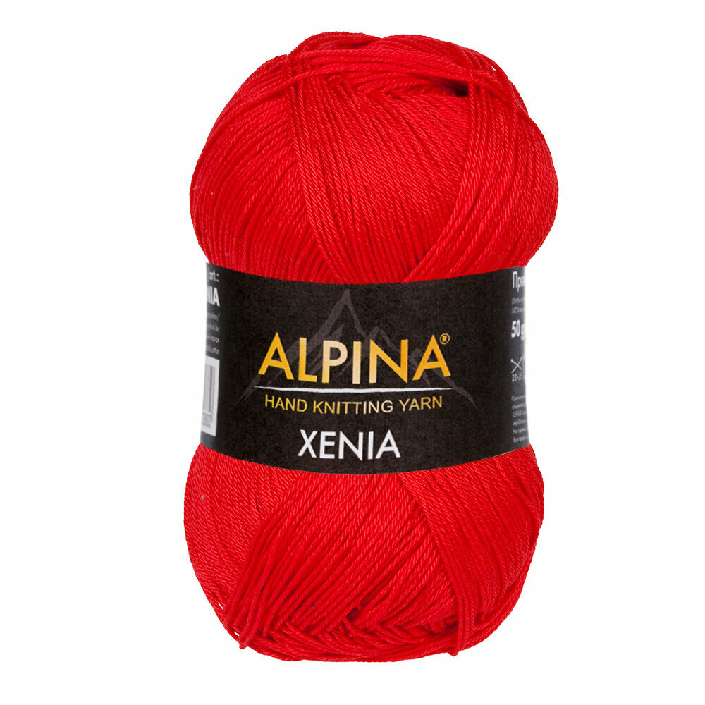 Пряжа Alpina "XENIA" 10 шт. по 50 г 100% мерсеризованный хлопок 240 м №180 красный