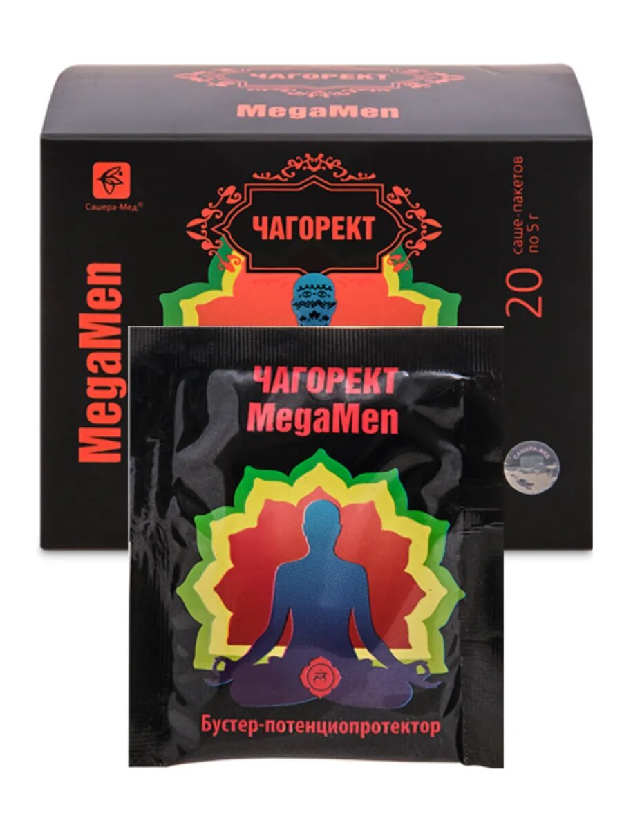 Бустер потенции Сашера-мед "Чагорект" MegaMen, для мужского здоровья, саше, 20 шт