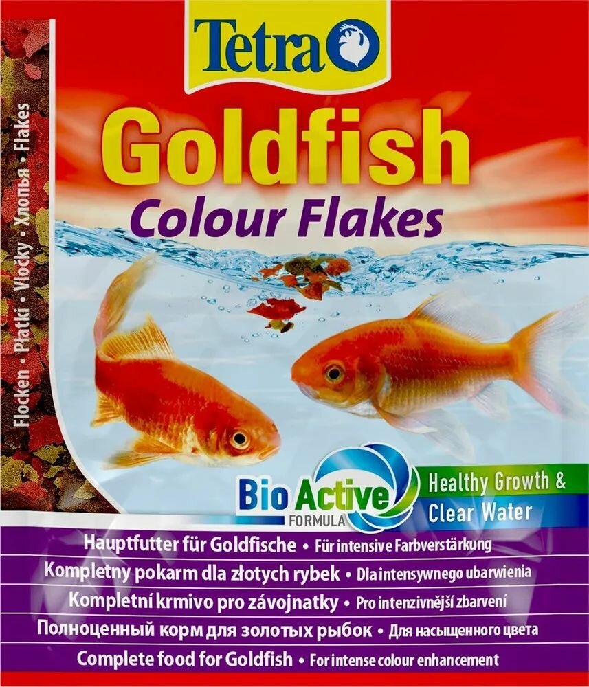 Tetra Goldfish Colour Flakes в хлопьях для золотых рыбок, 12 гр