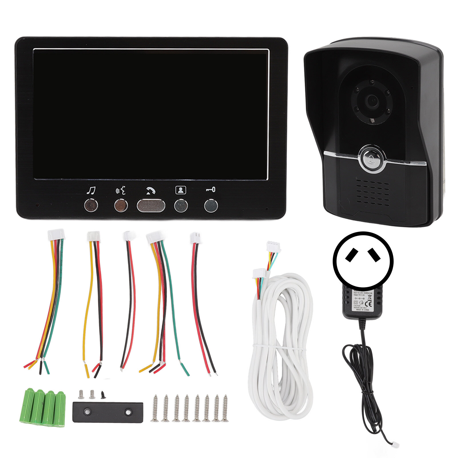 HD видеодомофон с 2 блоками, 6 языками интерфейса, защитой от дождя