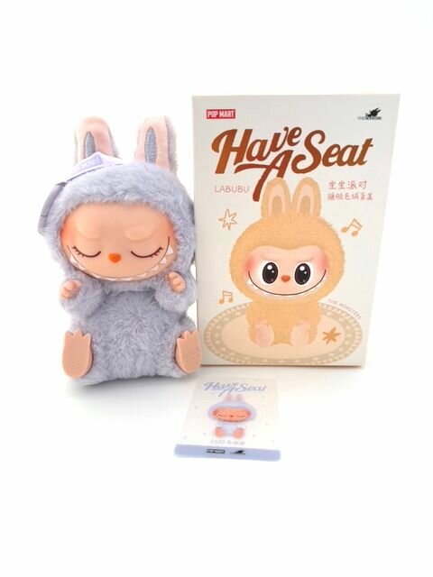 Сиреневый лабубу оригинал - HAVE A SEAT ZIZI - POP MART LABUBU THE MONSTERS - HAVE A SEAT SERIES 17CM