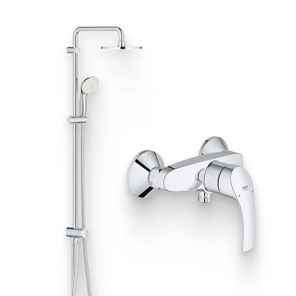 Душевой комплект Смеситель для душа Grohe Eurosmart New 33555002 / Стойка New Tempesta Rustic 26452001