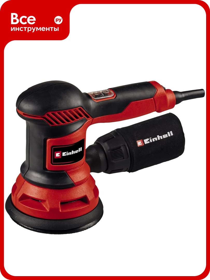 Шлифмашина эксцентриковая Einhell TC-RS 425 E, 425вт, 125мм, 12-26тыс/мин, 2.5мм 4462005, дерева,
