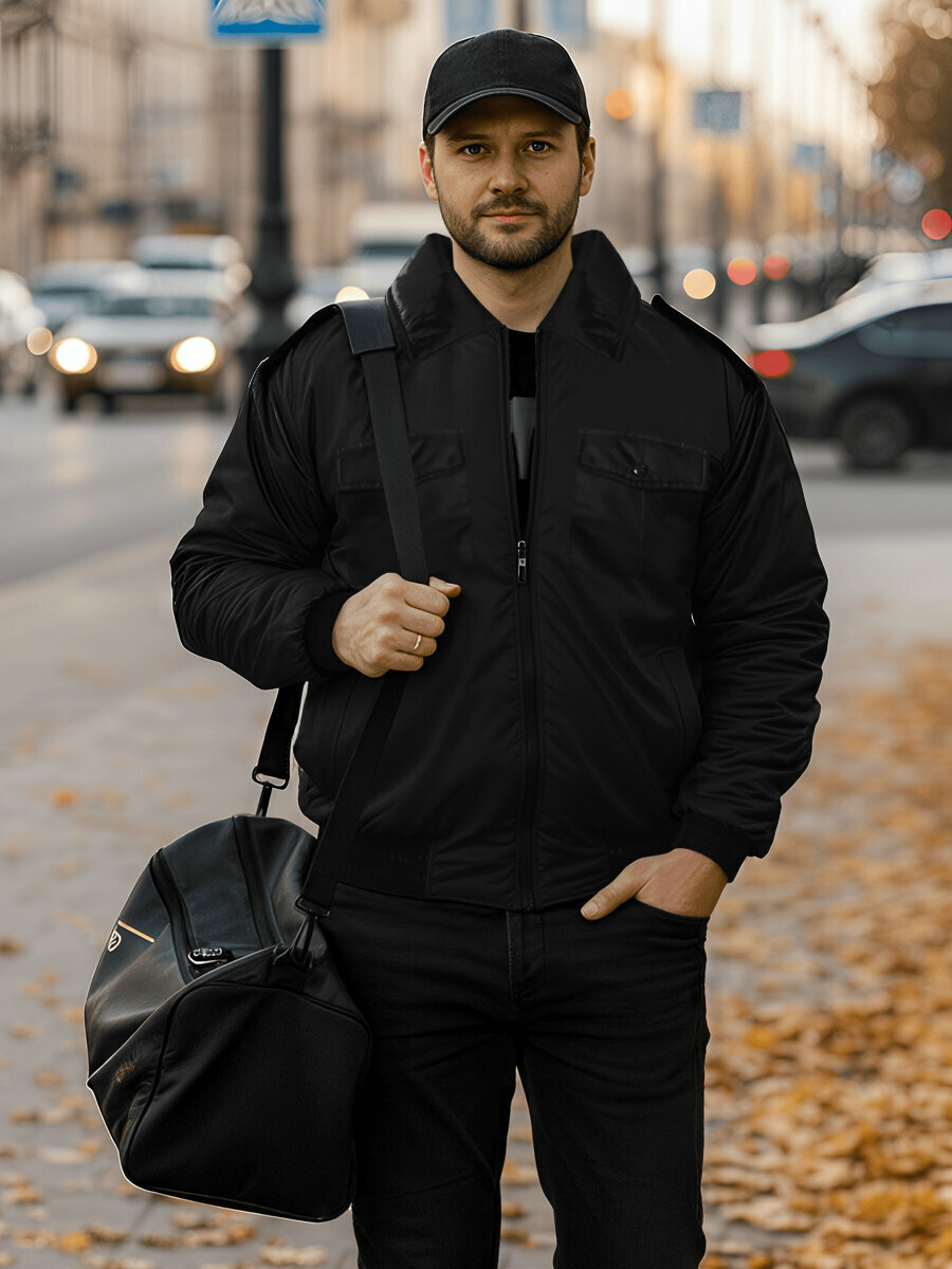 Ветровка охранника черная демисезонная, Компания БВР, размер 56-58 рост 170-176, Черная