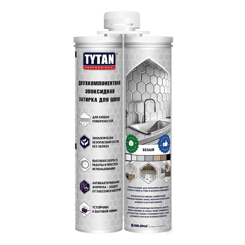 Герметик эпоксидный для швов Tytan Professional двухкомпонентный белый 400 мл