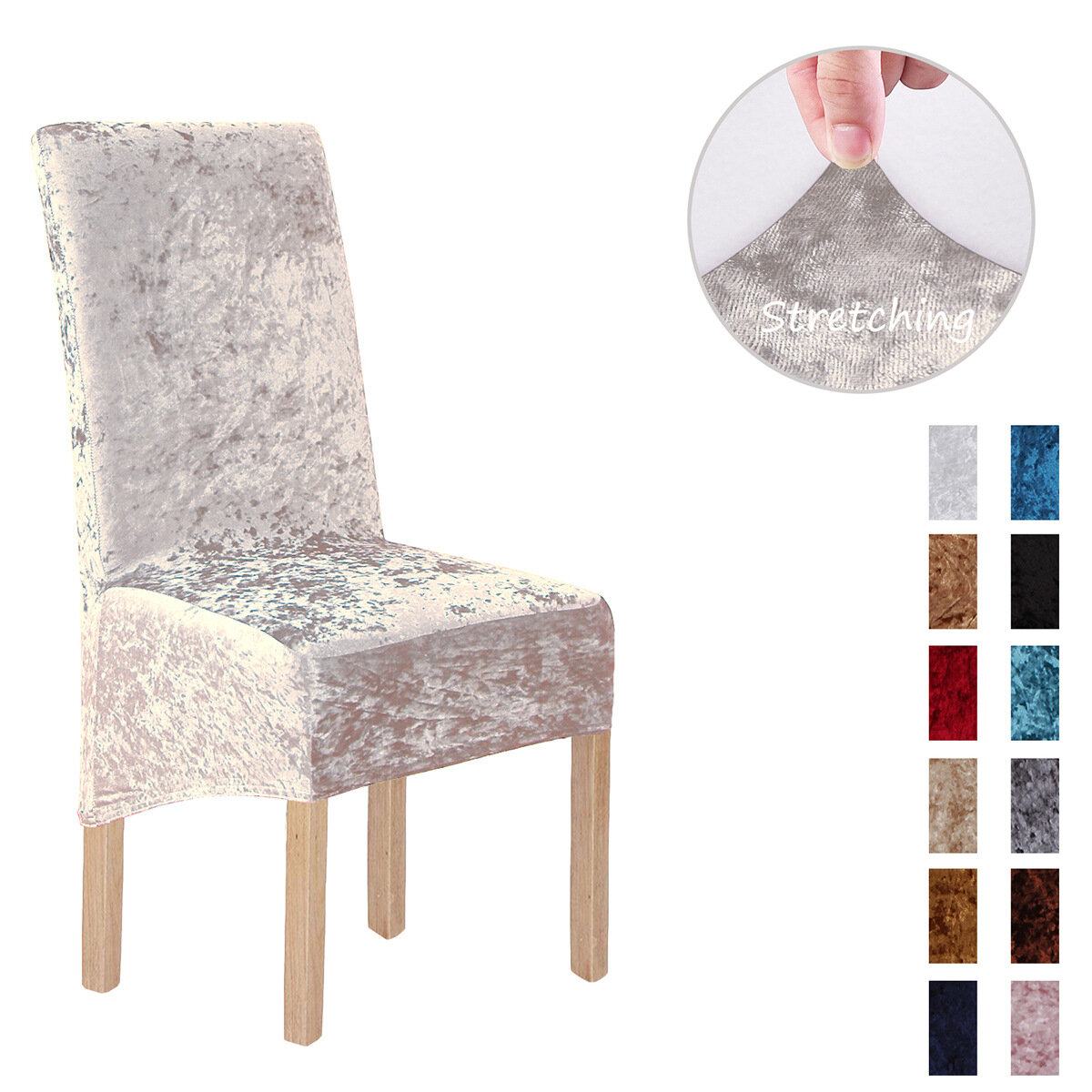 Чехол для стула, золотой бархат с бриллиантами