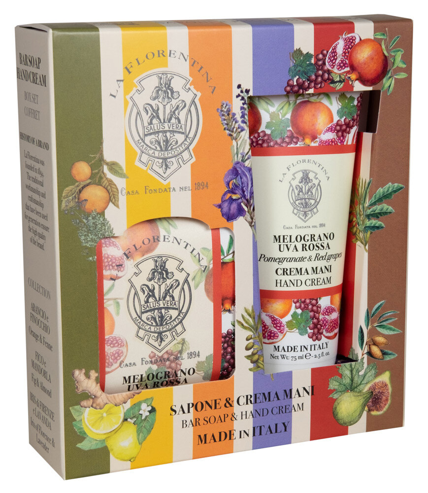 La florentina набор гранат и красный виноград/крем для рук 75 мл+мыло 106 гр/
