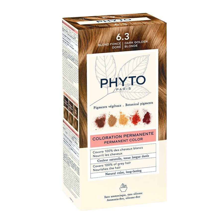 Phyto крем-краска для волос в наборе тон 6,3/темный золотистый блонд/