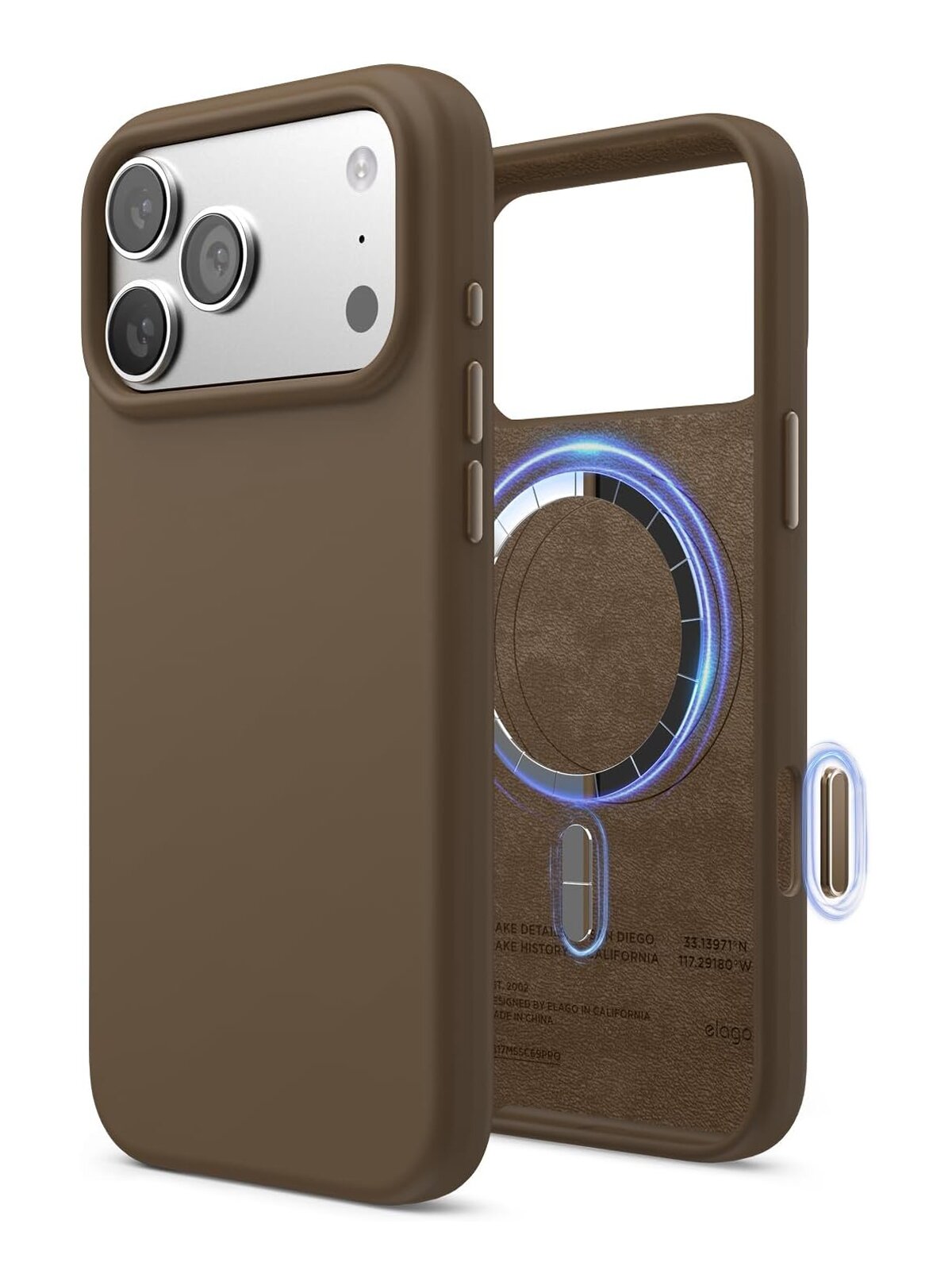 Elago силиконовый чехол для iPhone 17 Pro, Magnetic Silicone Brown (MagSafe)