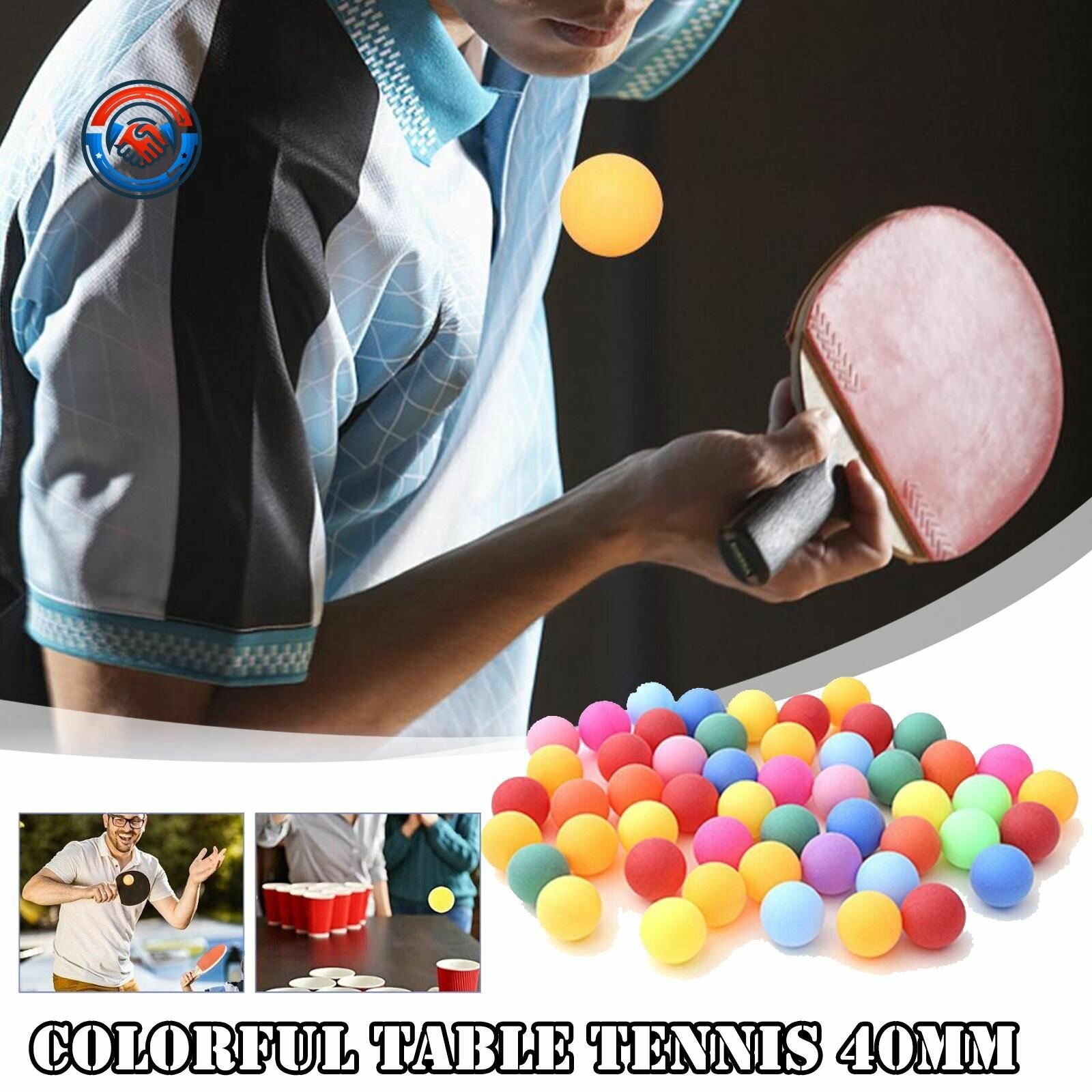 Цветной мяч для настольного тенниса 40 мм, яркий пинг-понг шарик для вечеринок, творческих поделок и семейных игр, универсальный декор и спортивный атрибут