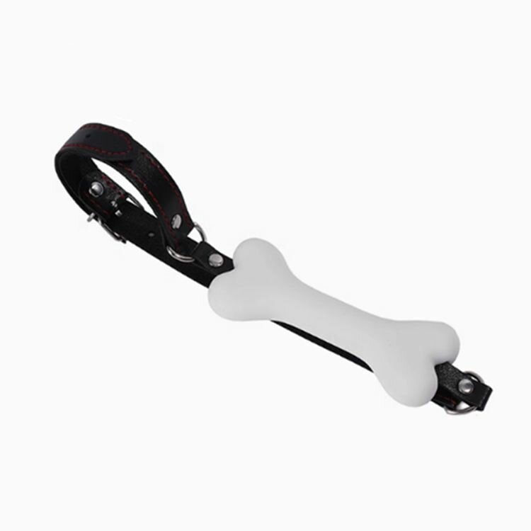 Кляп для БДСМ силиконовый для ролевых игр косточка розовая