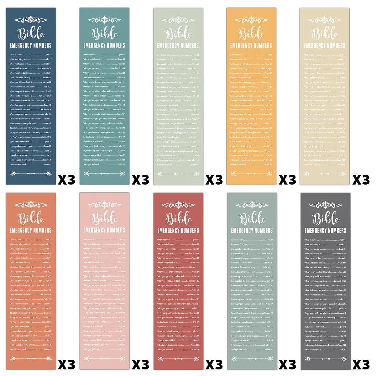 Набор Из 30 Маркеров Для Библии В Цветах Моранди С Контактами Для Экстренных Случаев, Для Христианских Поздравлений