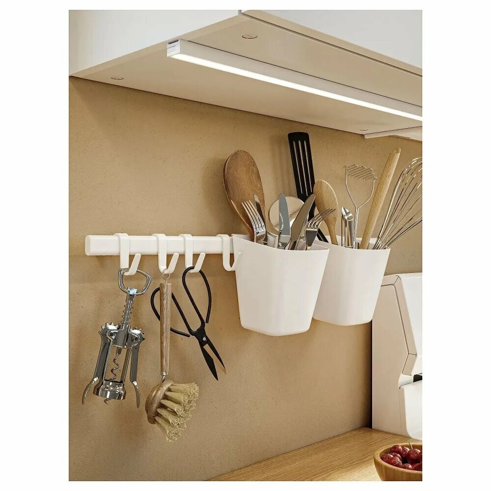 IKEA Рейлинг для кухни, 60 см х 13 см х 14 см х 7 предм.