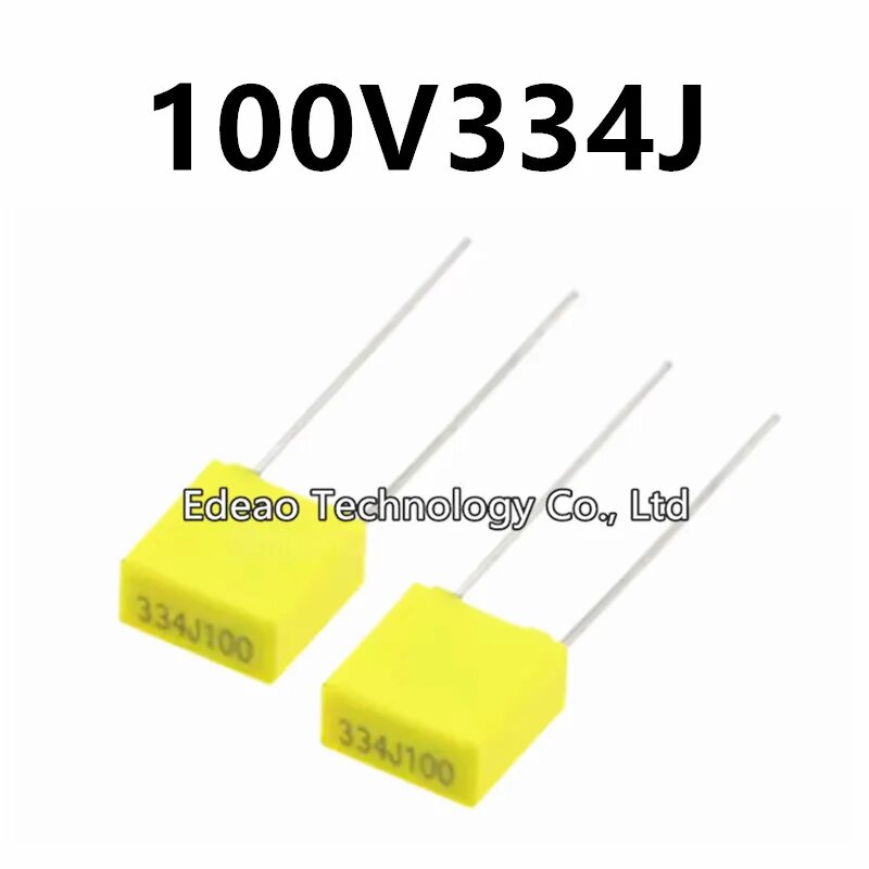 50 шт./лот 334J100V P = 5 мм корректирующий конденсатор 100V334J 330NF 0,33 UF 334J100 330nJ100