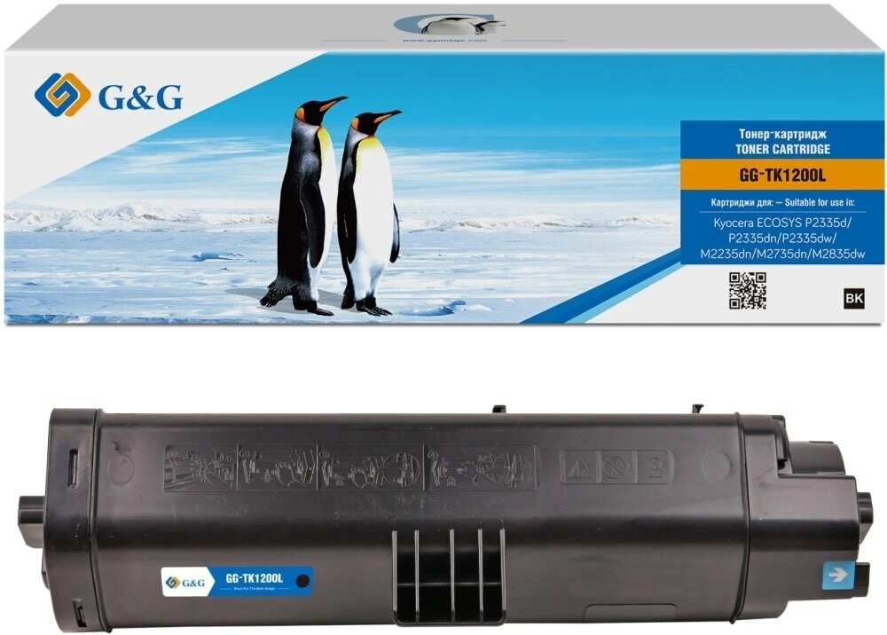 Тонер-картридж G&G, аналог Kyocera TK-1200 11k с чипом