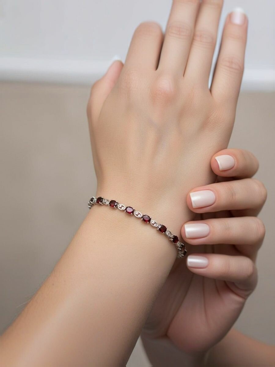 Браслет, серебро, 925 проба, родирование