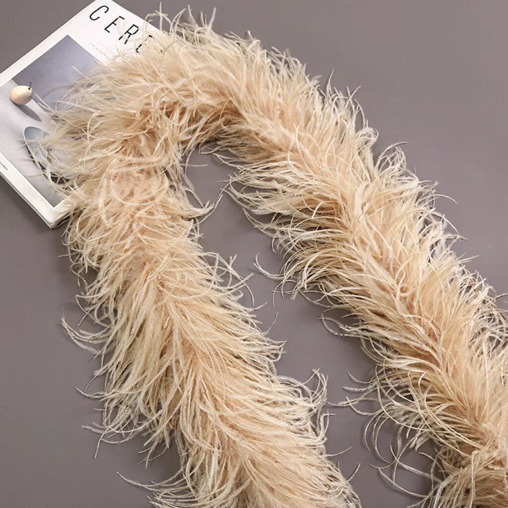 Боа из страусиных перьев 2 м Бежевый, Chestnut Brown