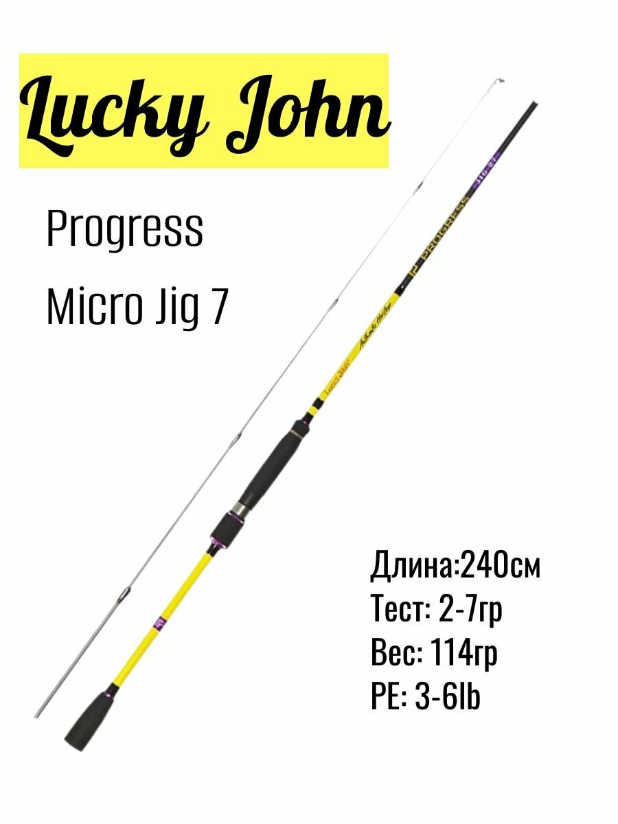 Спиннинг Lucky John Progress MICRO JIG 7, длина 2.40м, тест 2-7гр