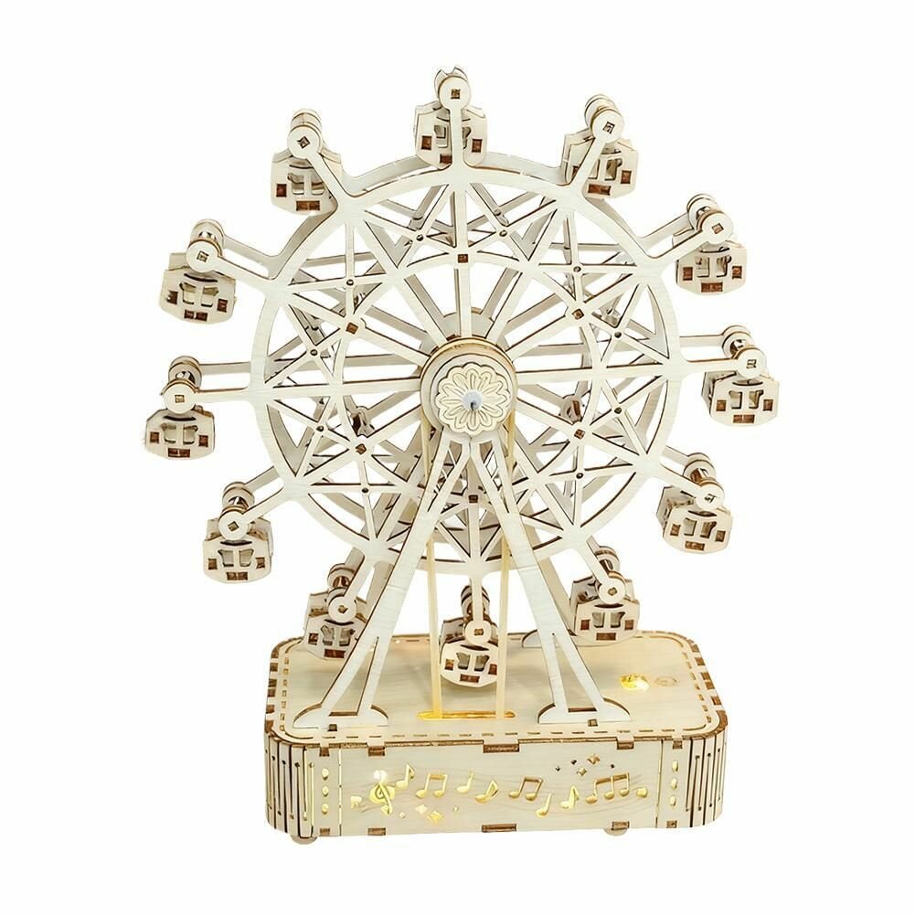 Музыкальная шкатулка колесо обозрения 3D DIY стерео головоломка деревянные игрушки строительный блок