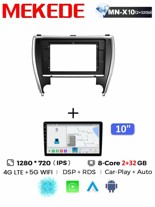 Магнитола 10.2" Mekede MN X10 Pro 2/32 Gb Toyota Camry 7 50 55 2014-2017 US EDITION (B) carplay