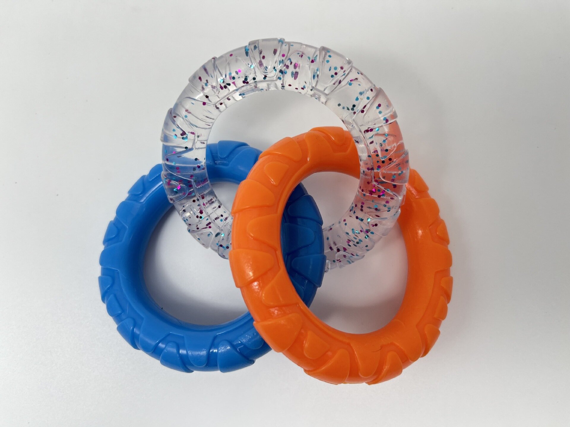 Домашняя собака Игрушка Собачье кольцо легко смыть, укус не плохой, утолщение TPR сине-оранжевый