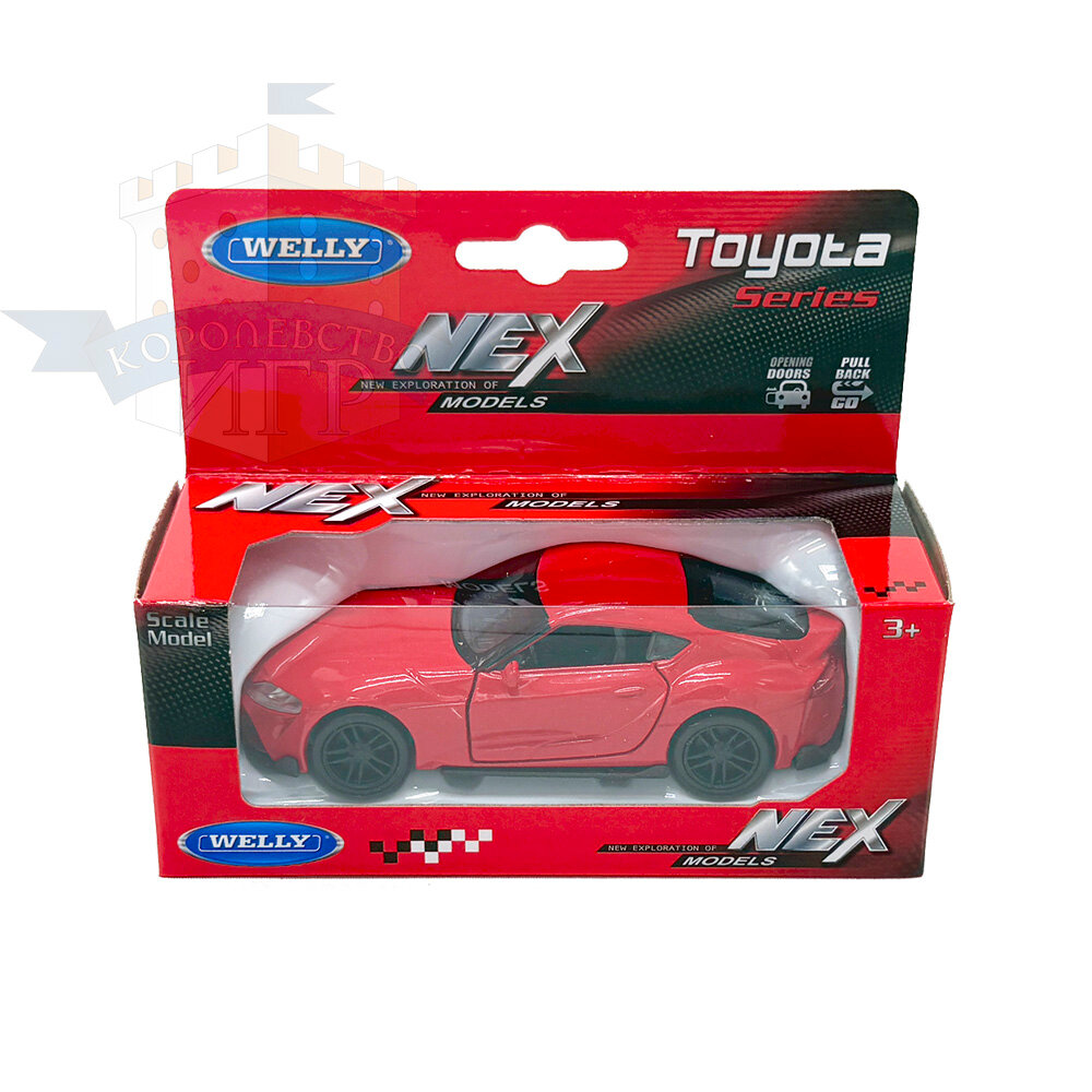 Машинка Welly Toyota Supra, красный, 1:38, арт.43786W-RD, инернционная