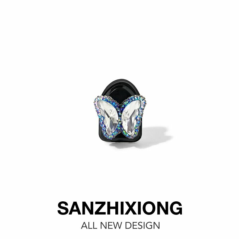 Бабочка с камнями крюк для телефона в автомобиле, цвет белый