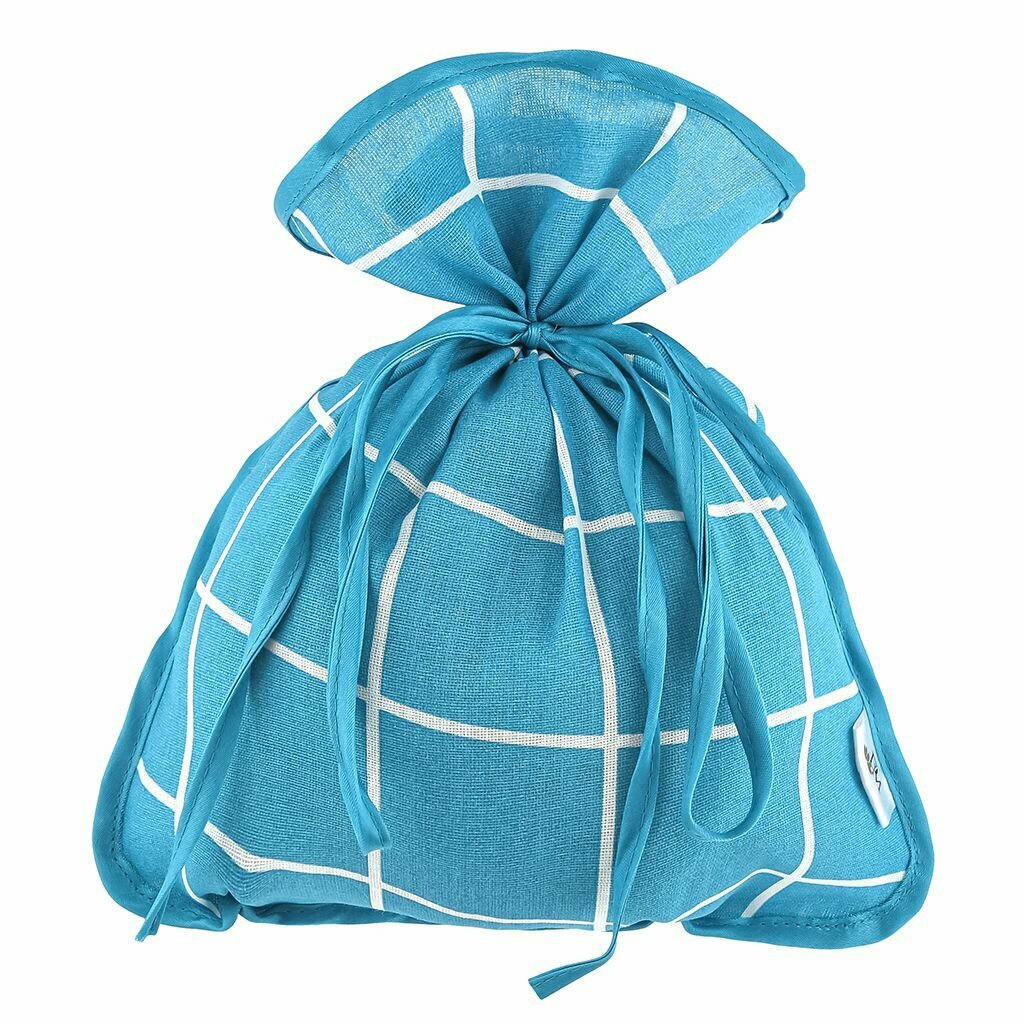 Эко-мешочек Домашняя Мода Таттерсол , морская волна, из хлопка, с завязками, 25х30 см (М1-2/3-о)