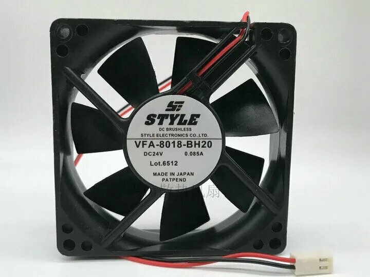 Стиль вентиляторы VFA-8018-BH20 DC 24V 0.085A 8020 8CM 2 Pin -